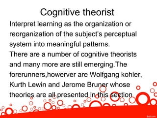 Cognitive theories of learning | PPT