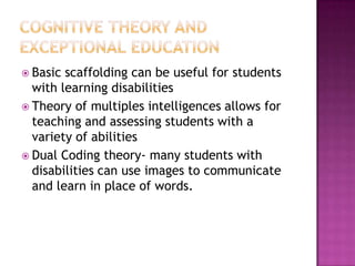Cognitive theory | PPTX | Special Education | Education