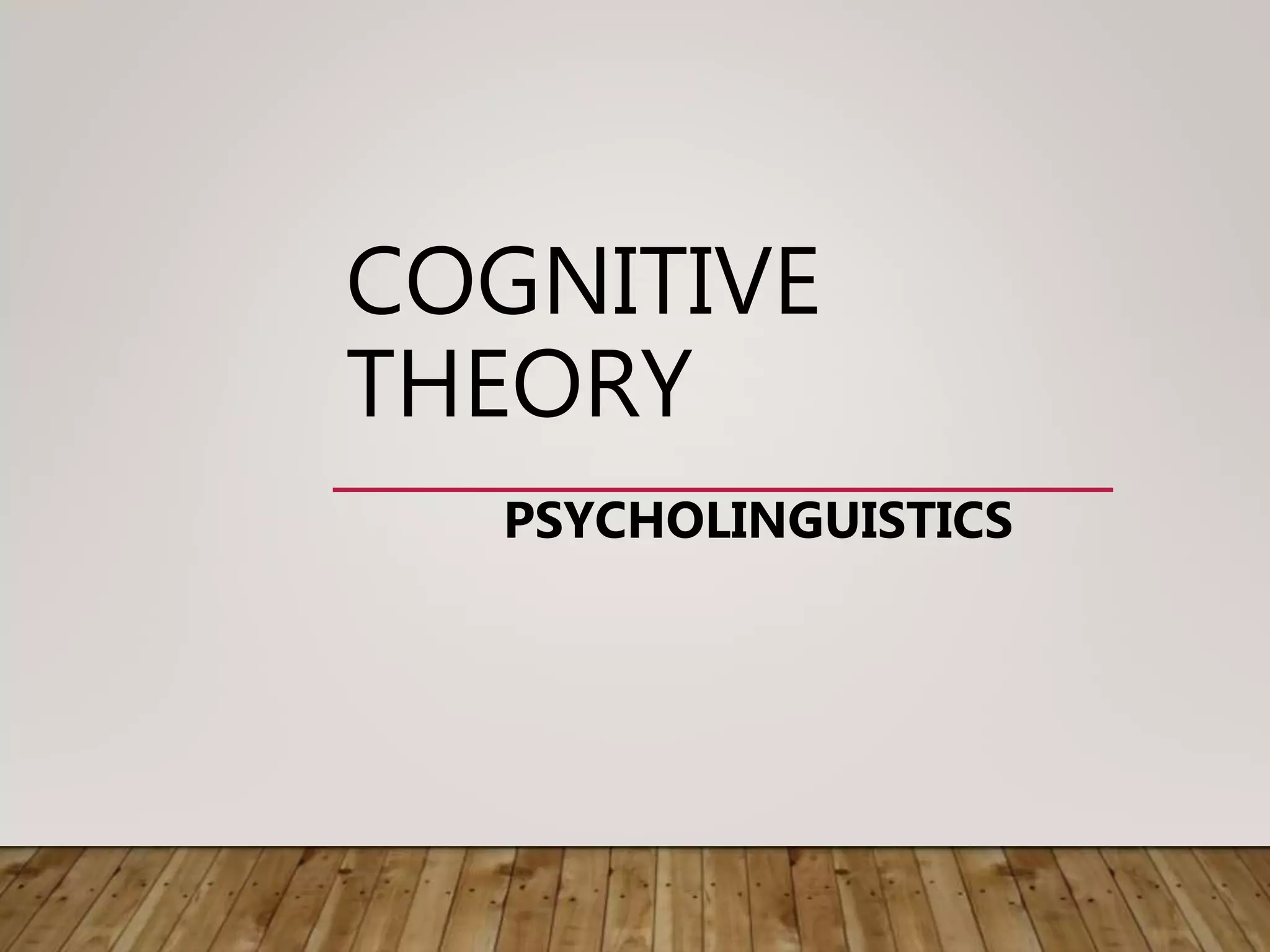 Cognitive theory | PPTX