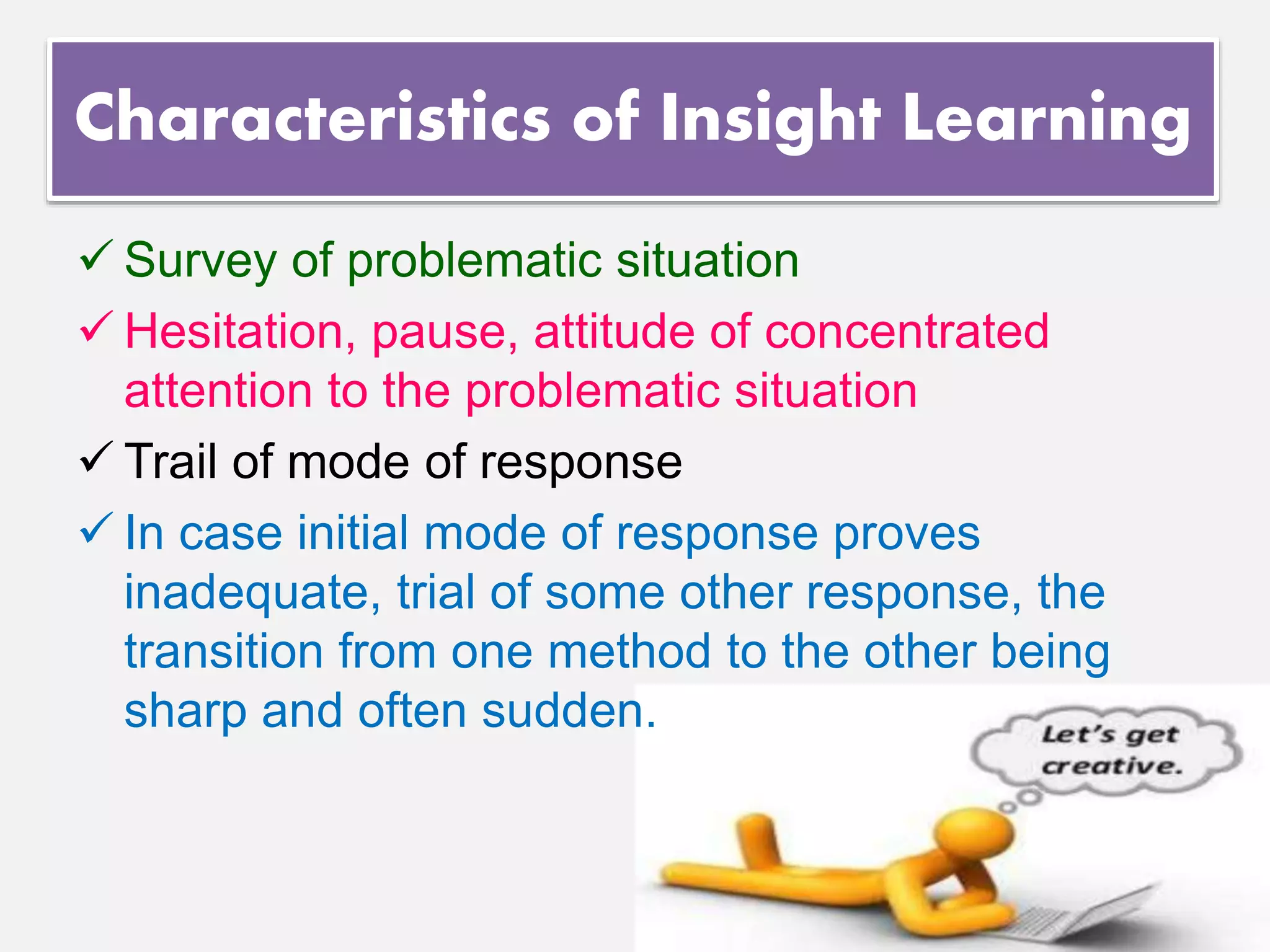 Cognitive theory Insight learning –Gestalt School | PPTX