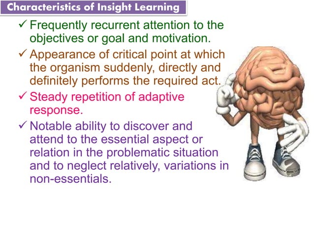 Cognitive theory Insight learning –Gestalt School | PPTX