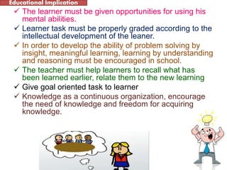 Cognitive theory Insight learning –Gestalt School | PPTX