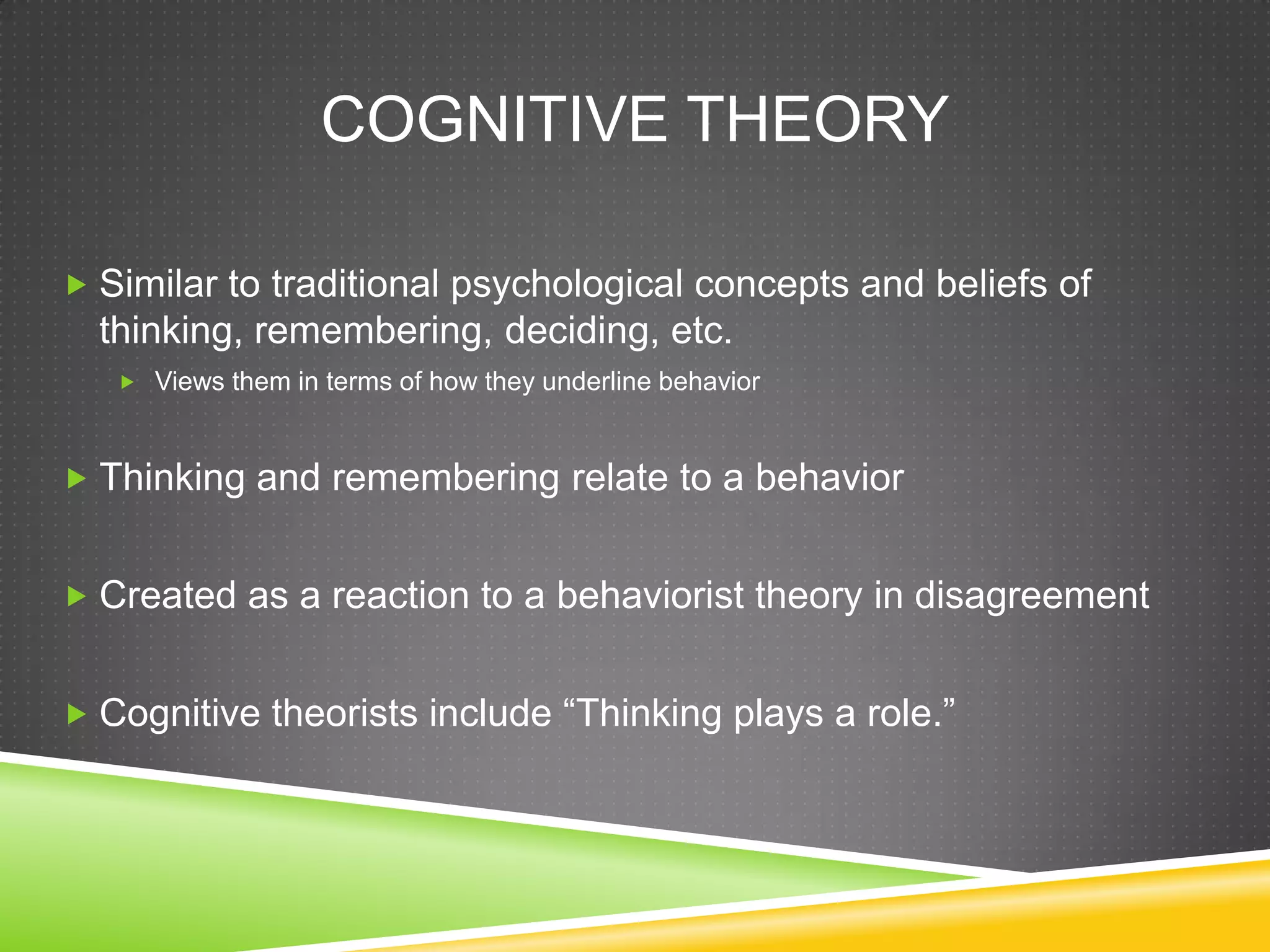 Learning Theories - Cognitive Theory | PPTX