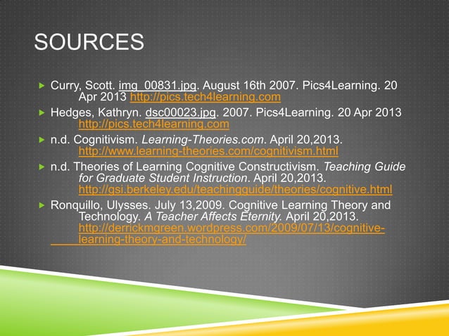 Learning Theories - Cognitive Theory | PPTX | Homework and Study | Education