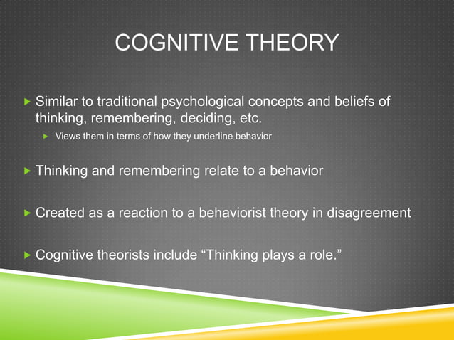Learning Theories - Cognitive Theory | PPTX | Homework and Study | Education