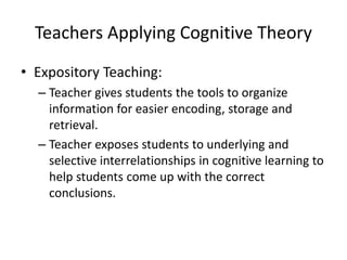 Cognitive theory in classroom | PPTX