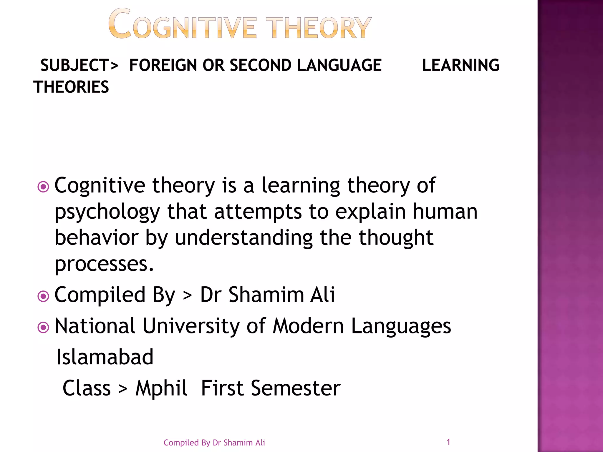 Cognitive theory _presentation | PPTX