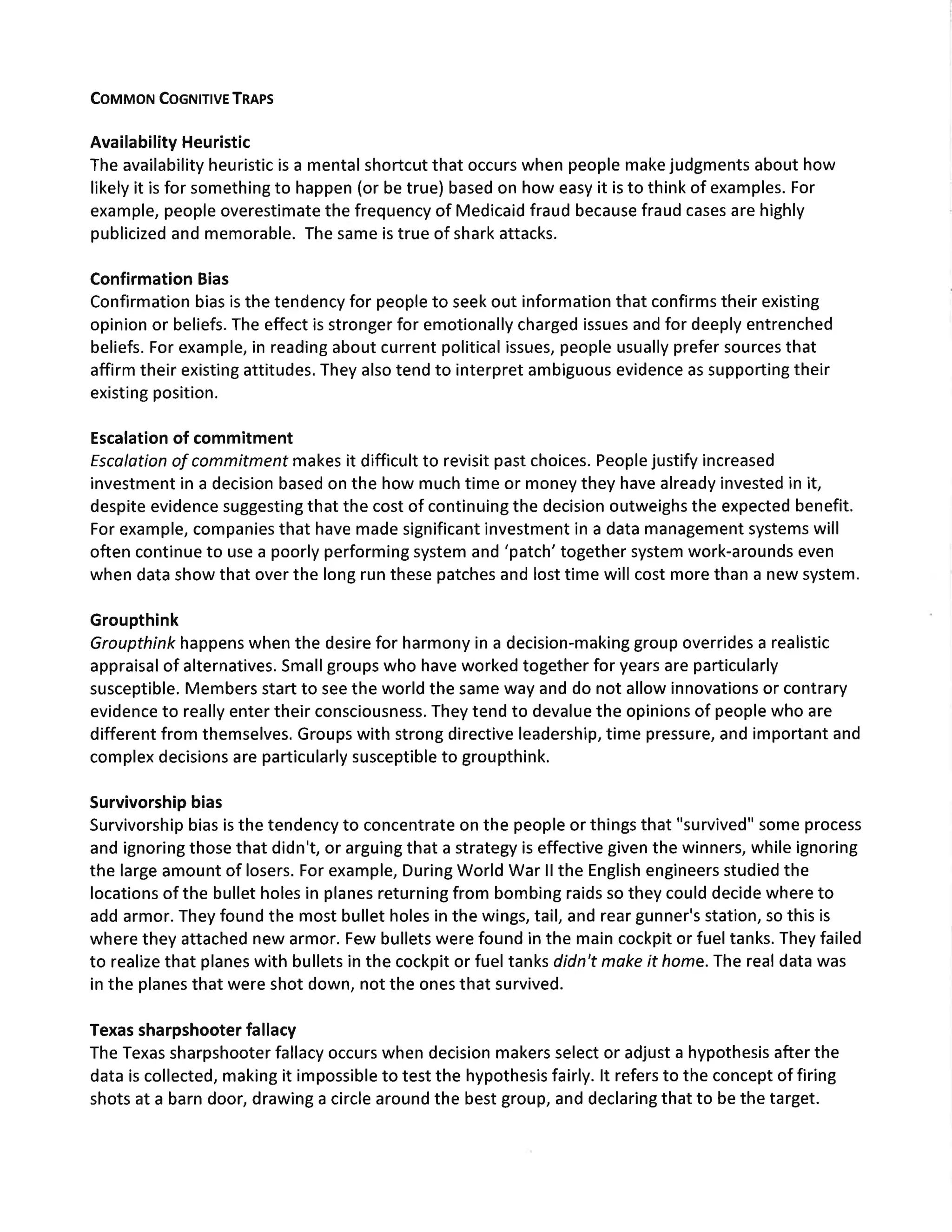 Cognitive traps | PDF Cognitive traps | PDF