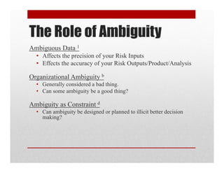 Cognitive Uncertainty: A Barrier to Better Project Risk Management | PDF