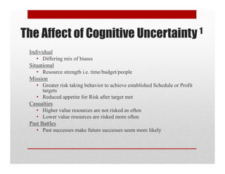 Cognitive Uncertainty: A Barrier to Better Project Risk Management | PDF