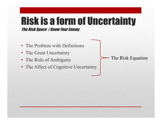 Cognitive Uncertainty: A Barrier to Better Project Risk Management | PDF