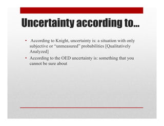 Cognitive Uncertainty: A Barrier to Better Project Risk Management | PDF
