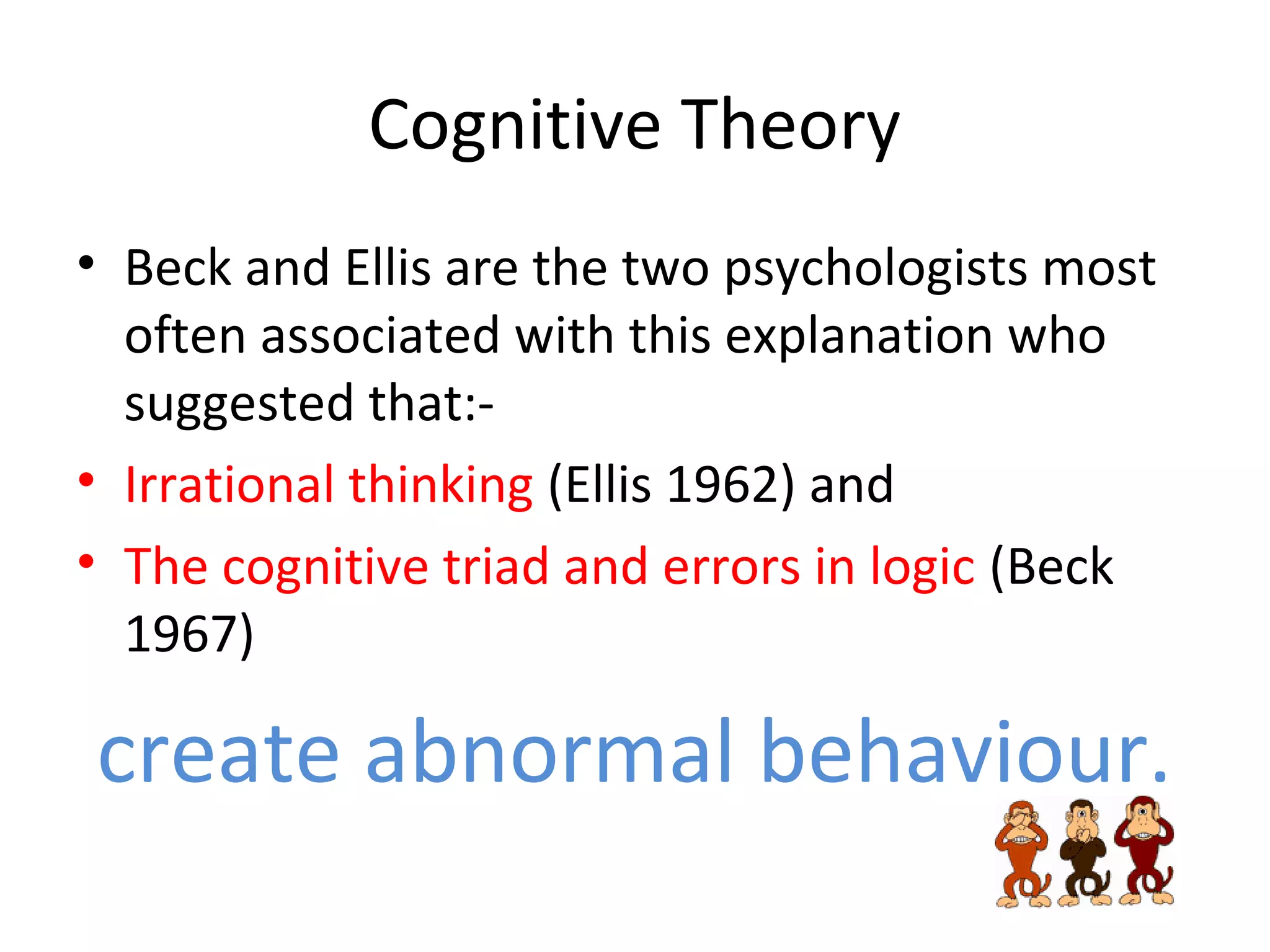 Cognitive approach to abnormality AS | PPT