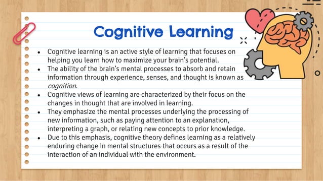 Cognitive view of learning | PPTX | Artificial Intelligence ...