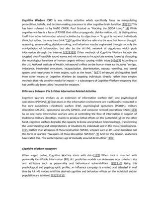 Cognitive Warfare (CW) & Strategic Communications (StratComs) | DOCX