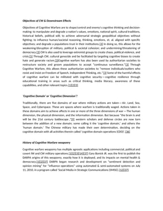 Cognitive Warfare (CW) & Strategic Communications (StratComs) | DOCX