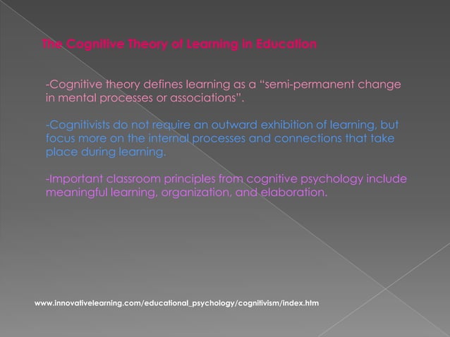 Cognitivism | PPTX | Education