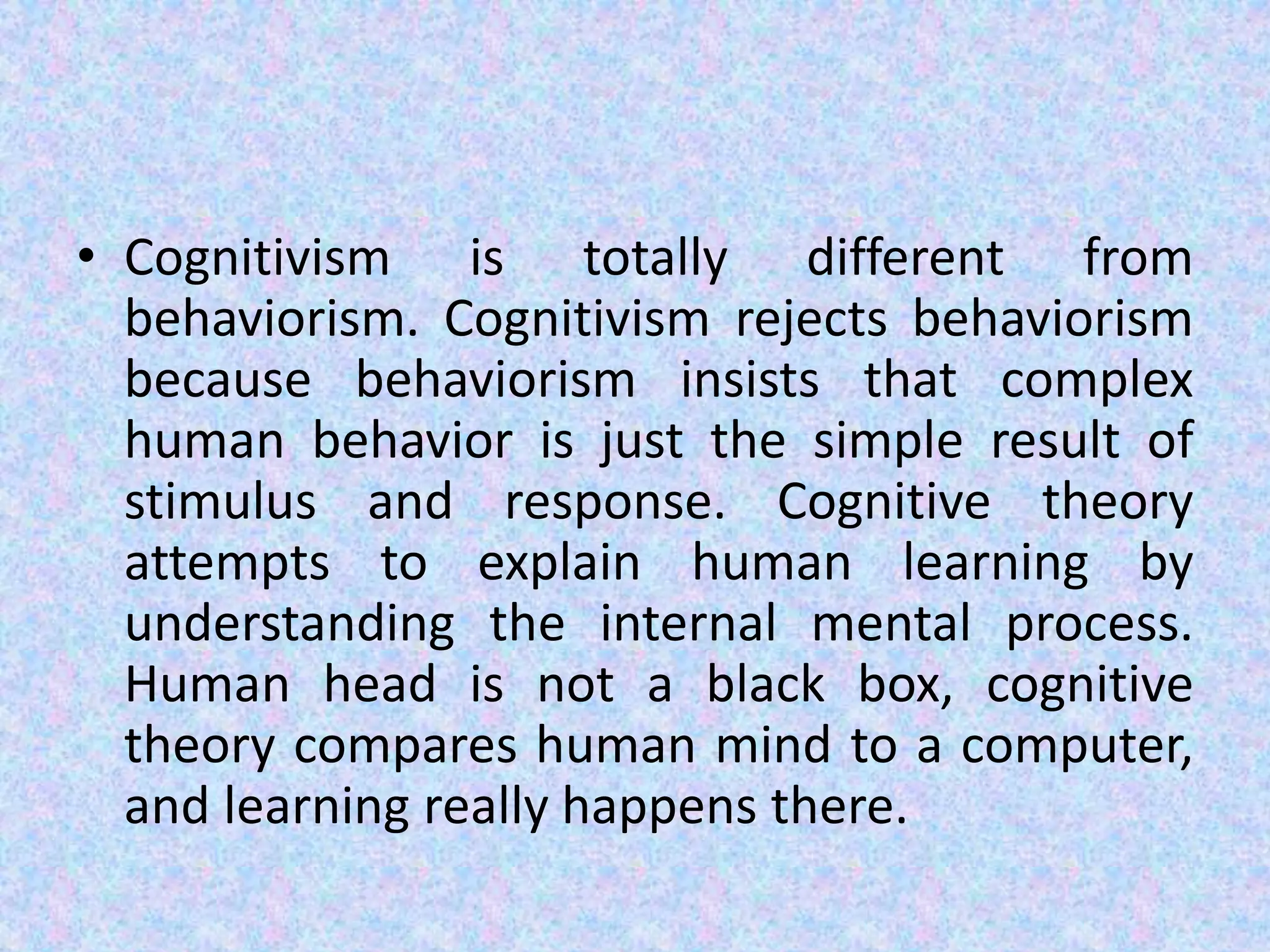 Cognitivism | PPTX