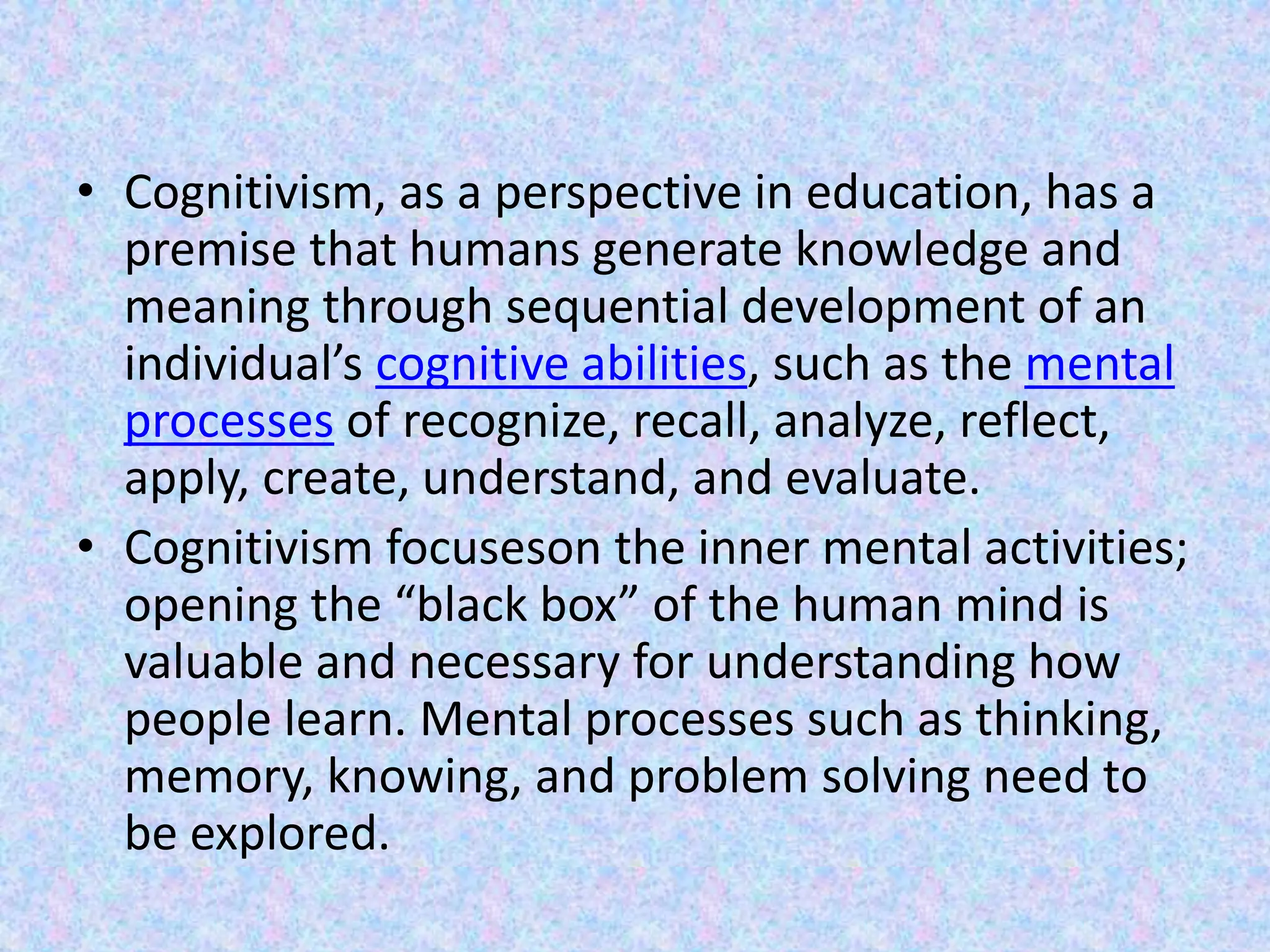 Cognitivism | PPTX