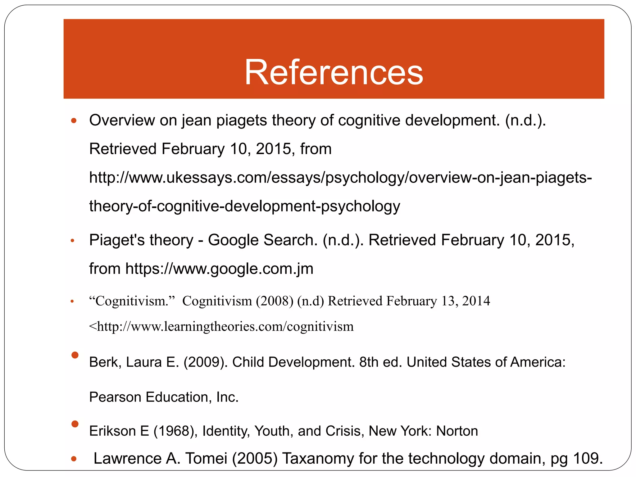 Cognitivism Theory/ Jean Piaget | PPTX