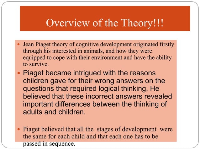 Cognitivism Theory/ Jean Piaget | PPTX