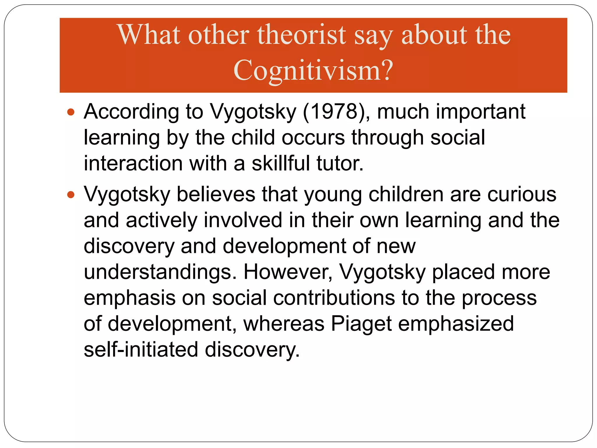 Cognitivism theory | PPTX