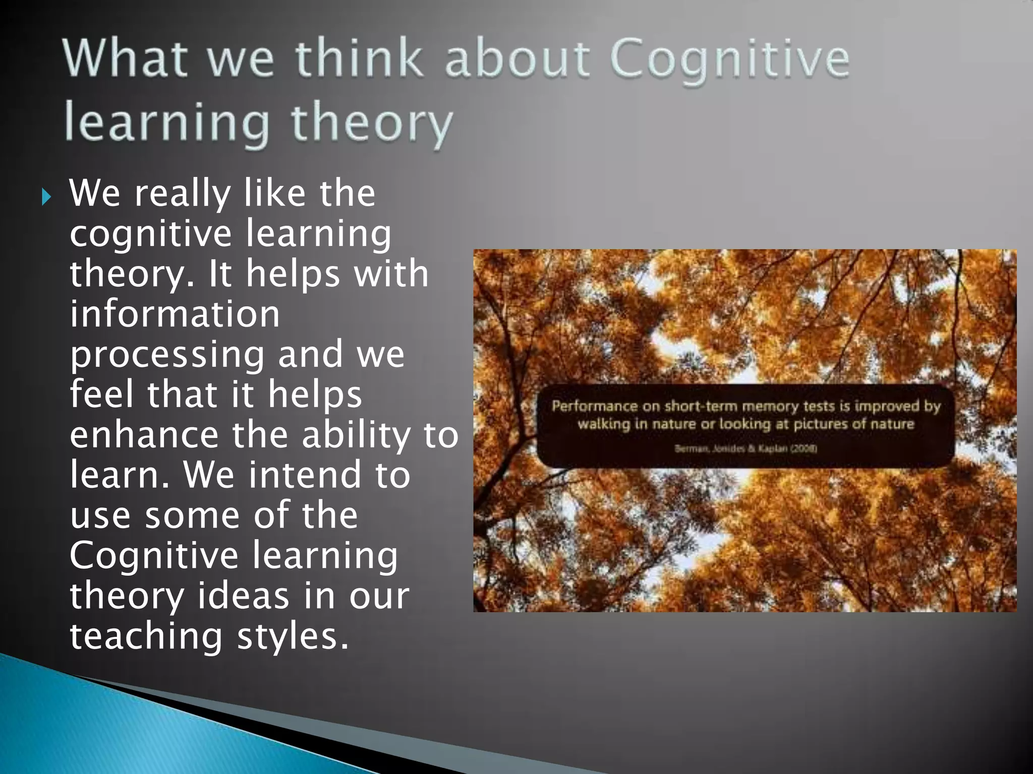 Cognitivist learning theory | PPT