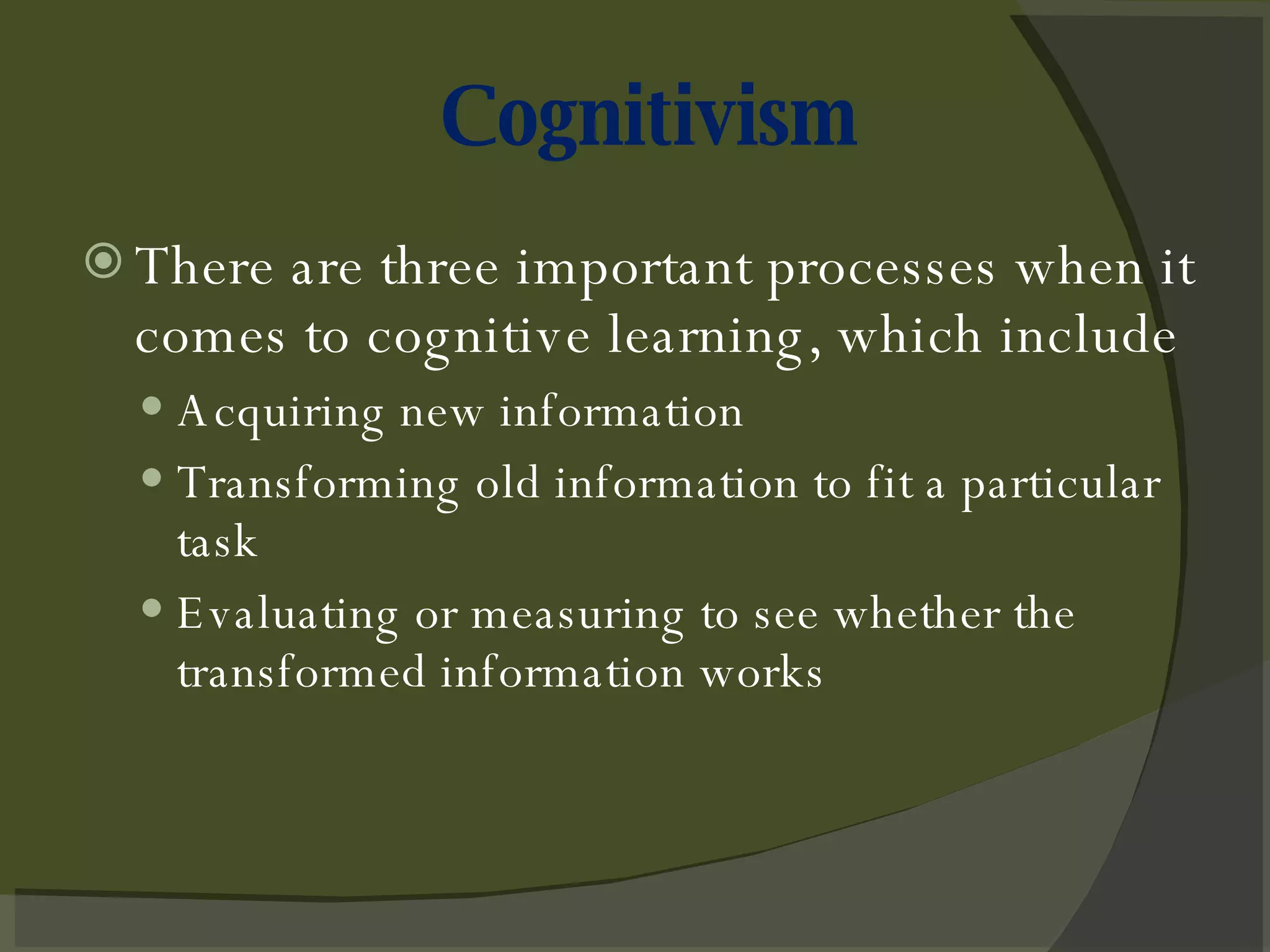 Cognitivist Theory & Technology | PPT
