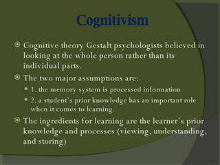 Cognitivist Theory & Technology | PPT