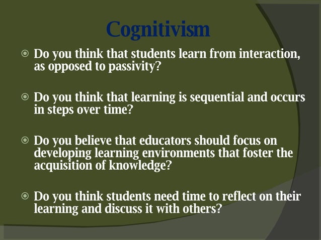 Cognitivist Theory & Technology | PPT