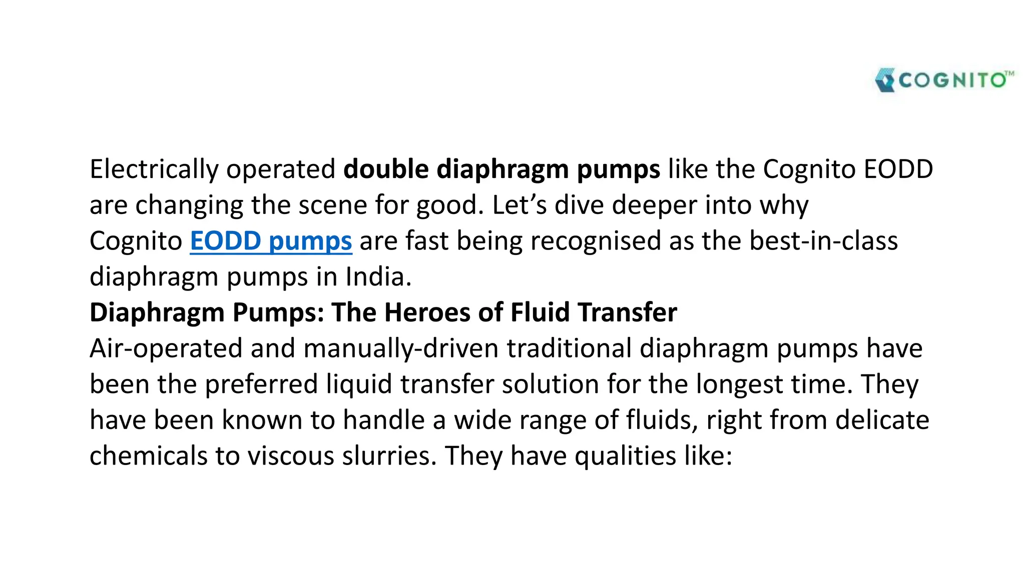 Cognito EODD the Best in Class Diaphragm Pump in India.pptx
