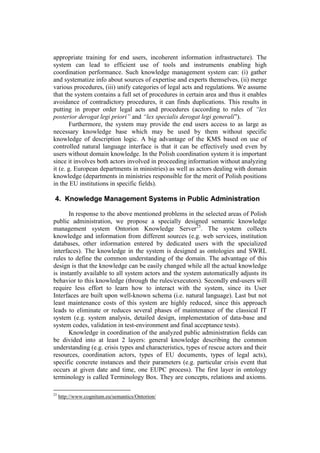 Application of Semantic Knowledge Management System in Selected Areas of Polish Public ...
