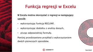 Cognity kurs Excel - funkcja regresji | PPT
