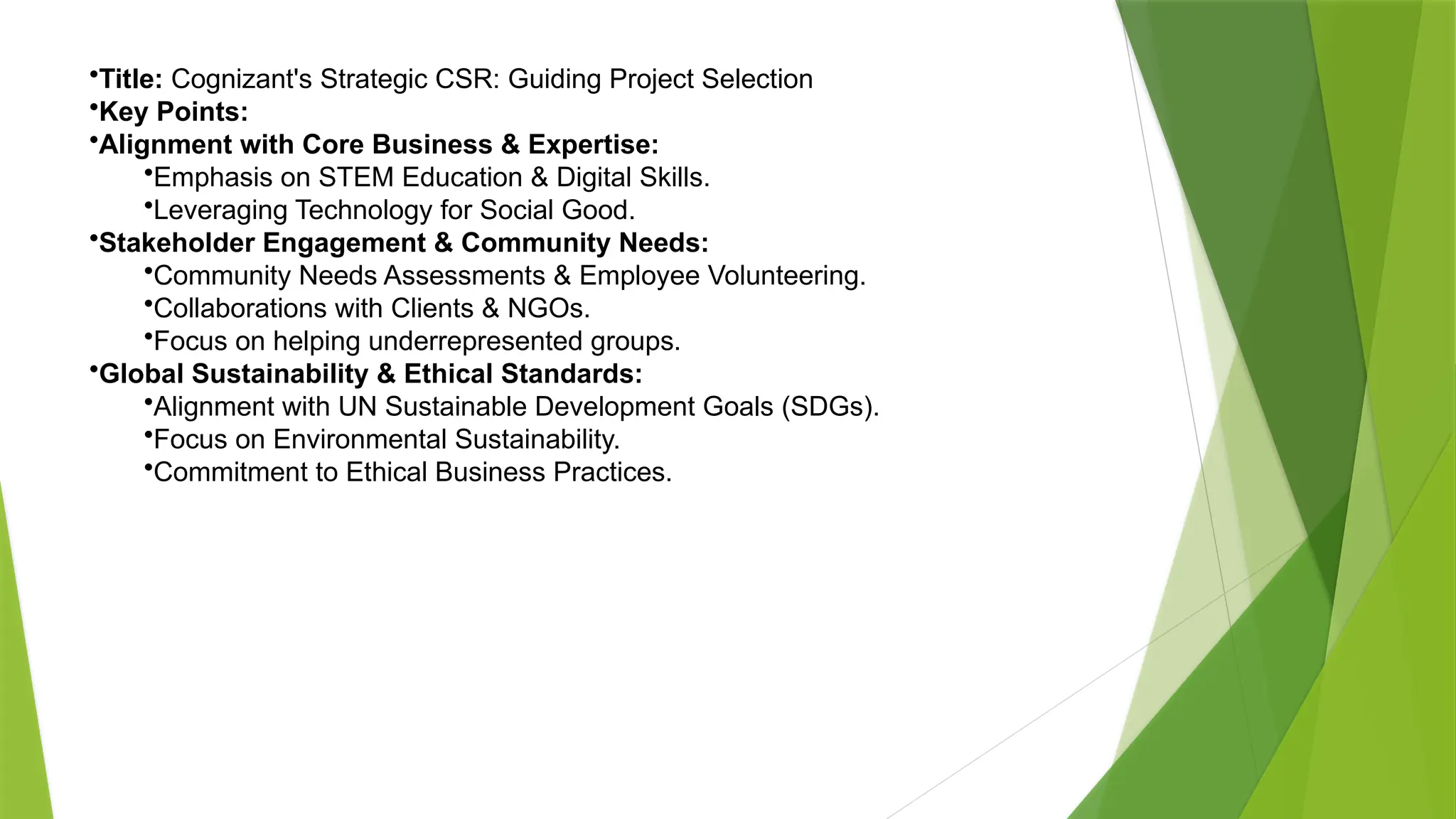 Cognizant CSR Focus Area and Selection Framework.pptx