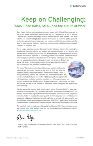 Cognizanti Journal: XaaS, Code Halos, SMAC and the Future of Work | PDF
