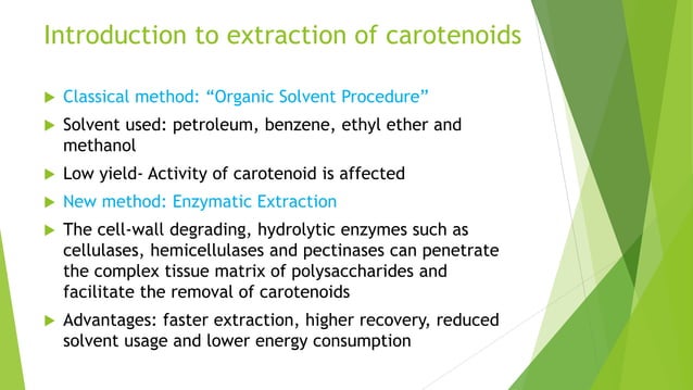 Enzyme Assisted Extraction of Carotenoids from Tomatoes | PPTX | Chemistry | Science