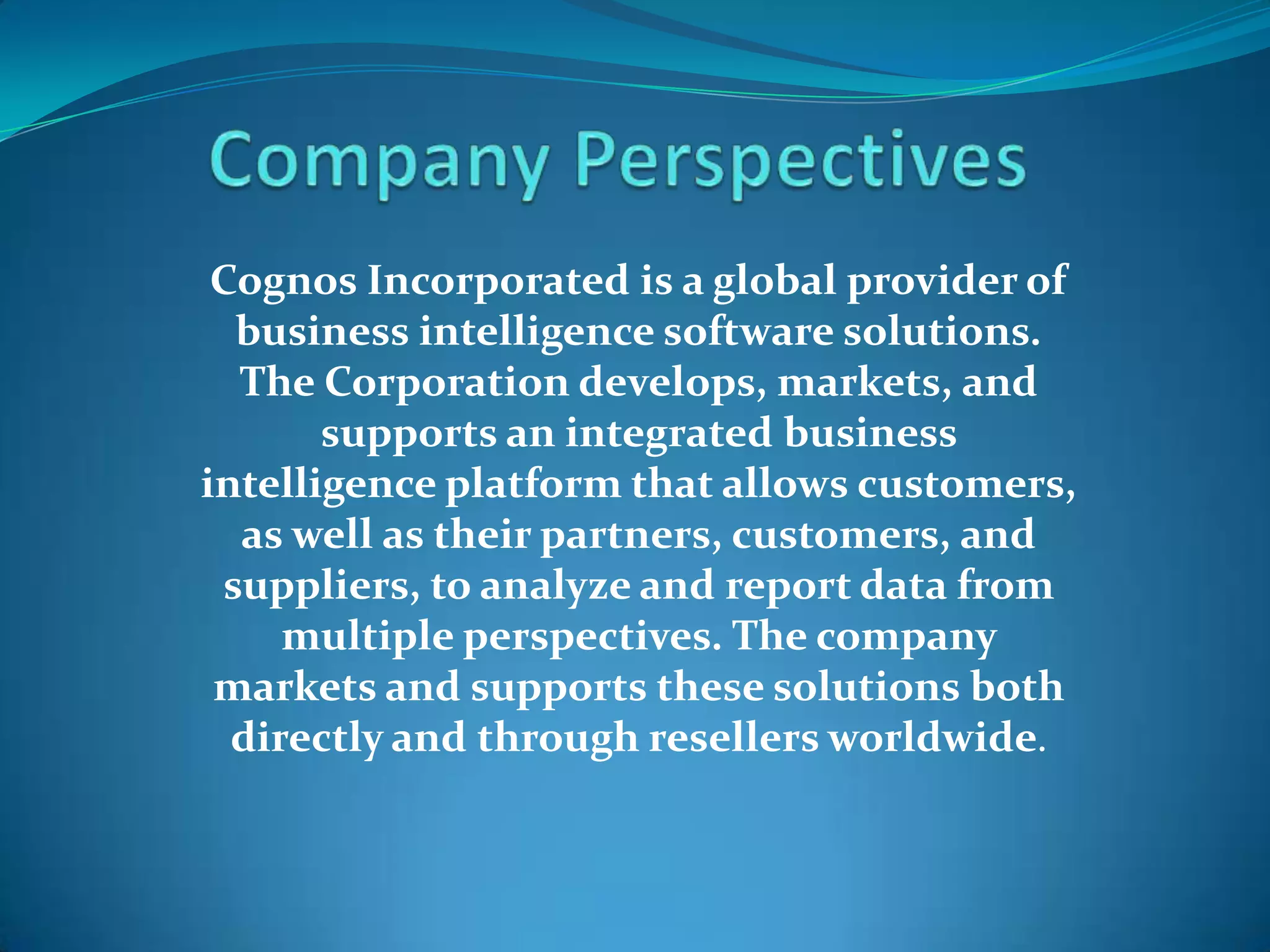 Cognos CRM Presentation | PPT