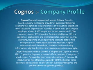 Cognos CRM Presentation | PPT