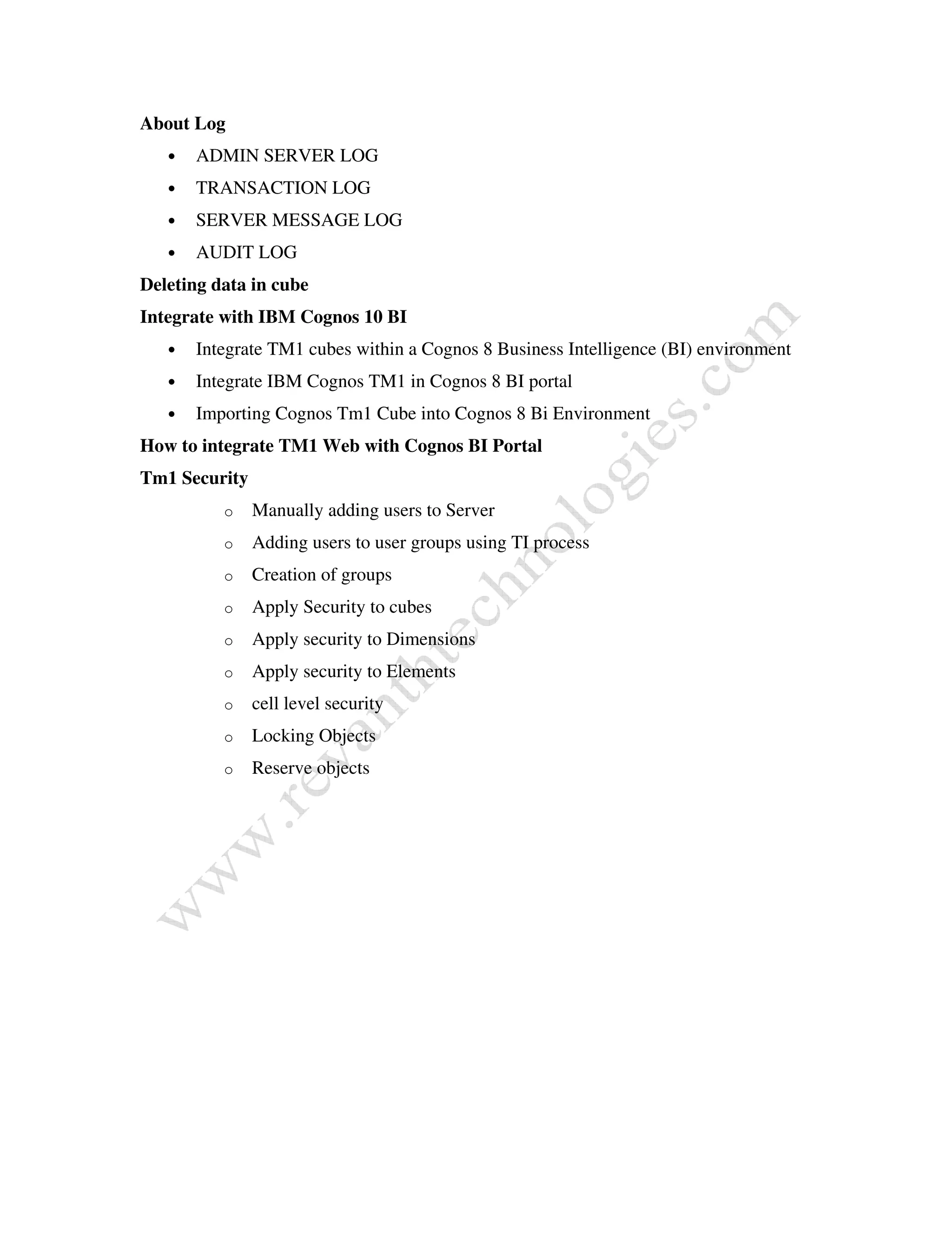 Cognos tm1 Online Training | PDF