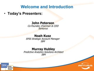 Predictive Analytics with IBM Cognos 10 | PPT