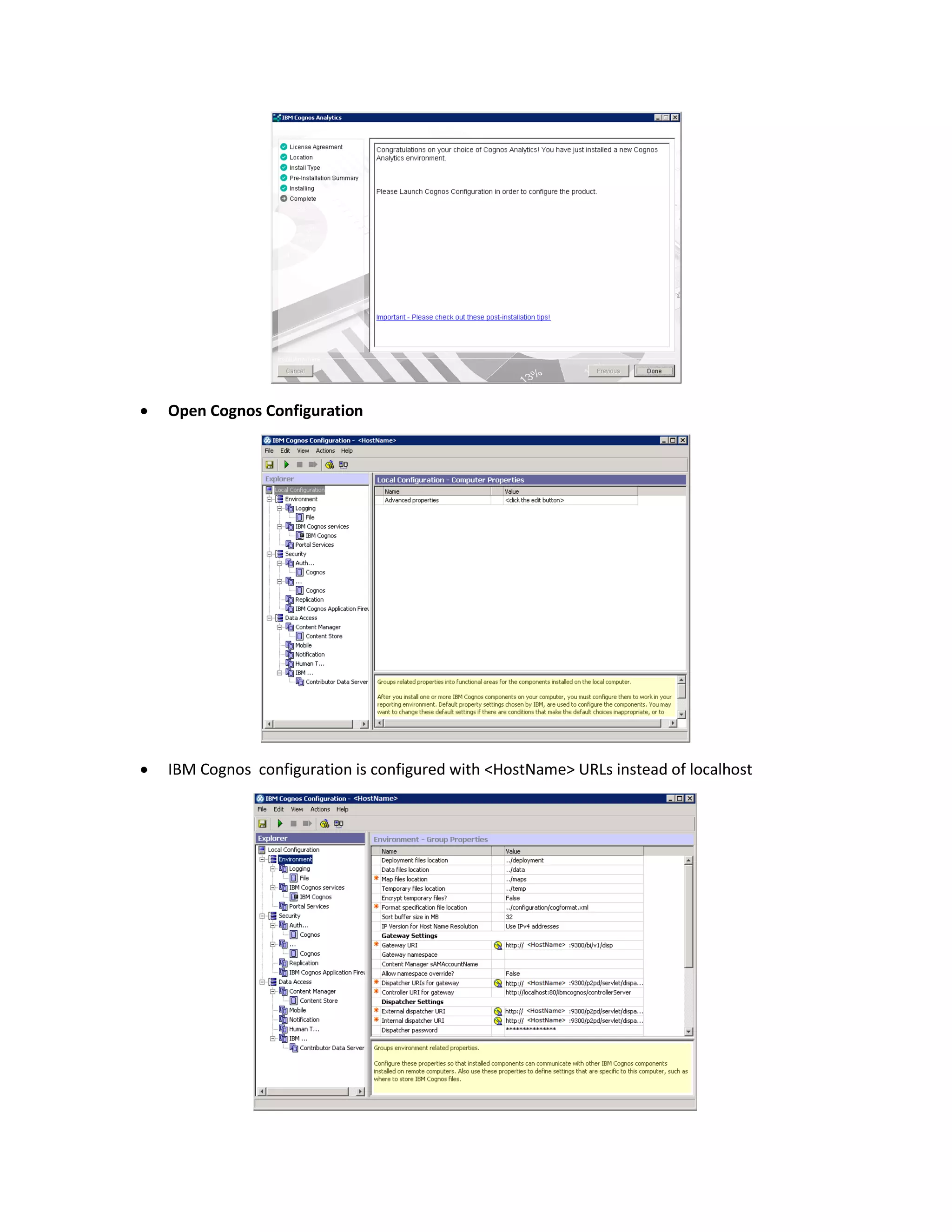 Cognos 11 installation step by step and notes | PDF