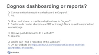 Cognos Analytics Dashboards or Reports? | PPTX