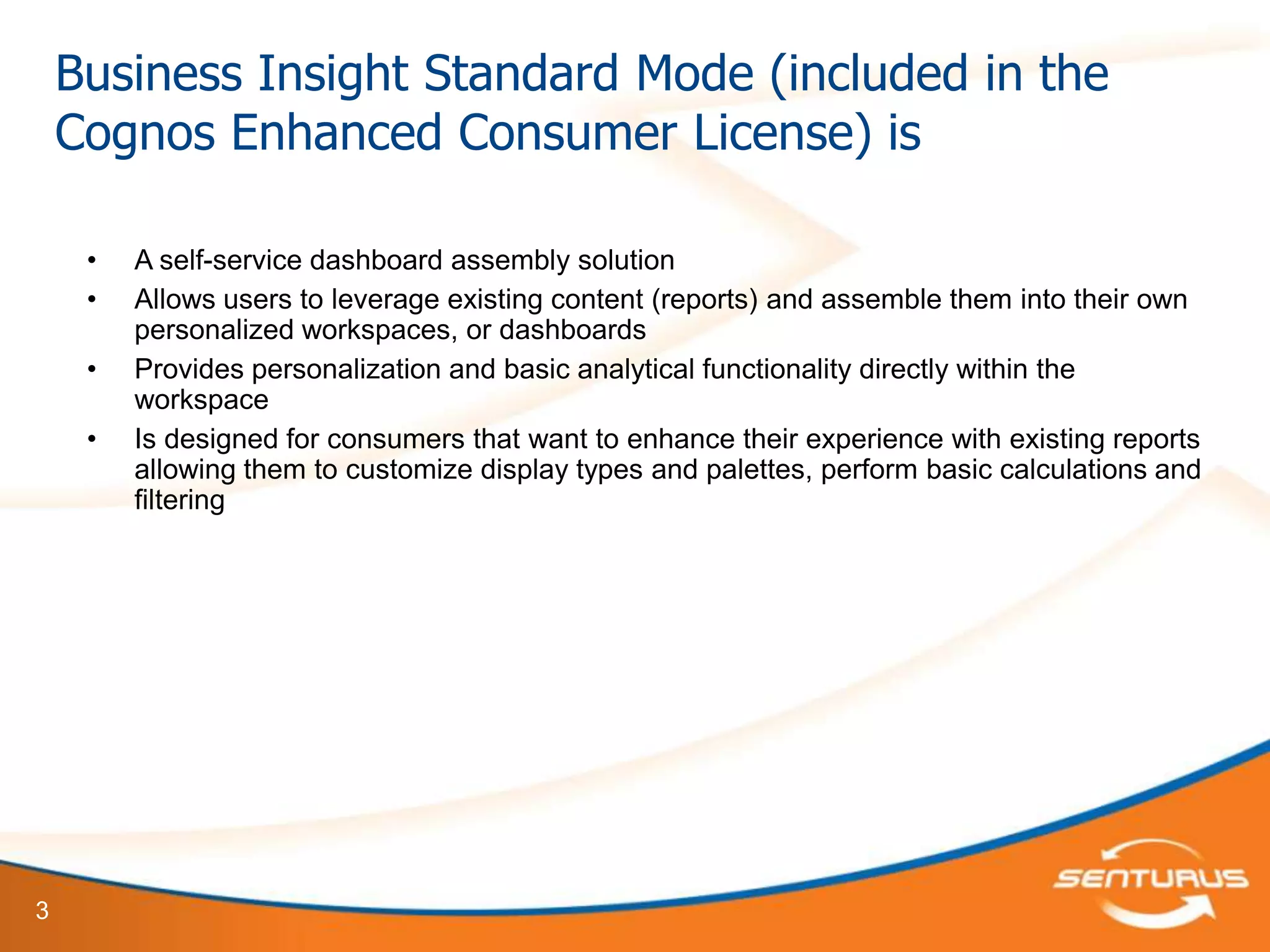 IBM Cognos Business Insight: Comparison of Standard vs Advanced ...