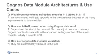 Cognos Data Module Architectures & Use Cases | PPTX | Web Development | Internet