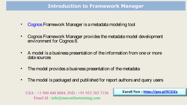 Cognos framework manager | PPT