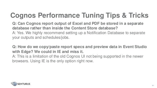 Cognos Performance Tuning Tips & Tricks | PPTX