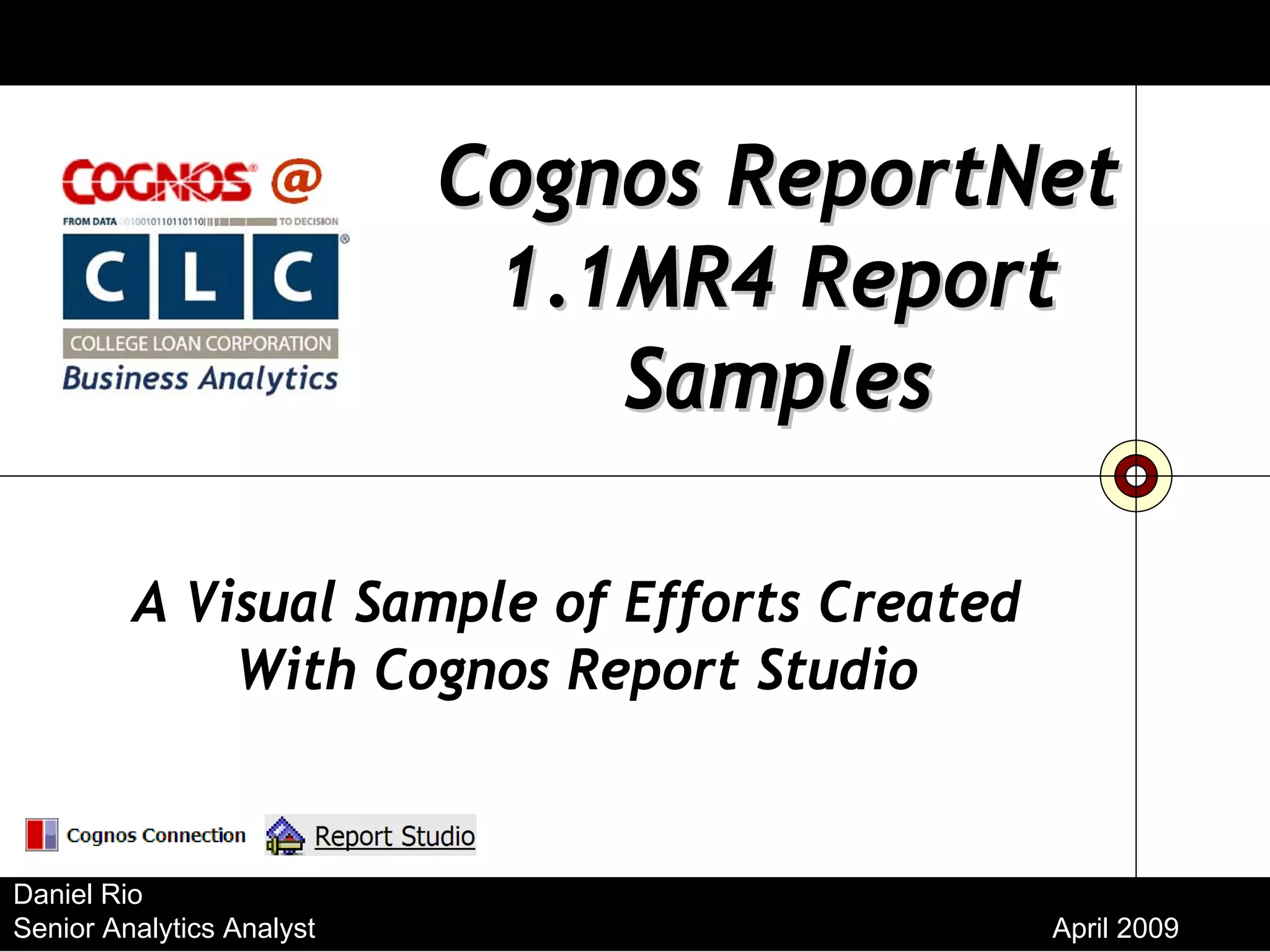 Cognos ReportNet Report Examples - My Portfolio | PDF