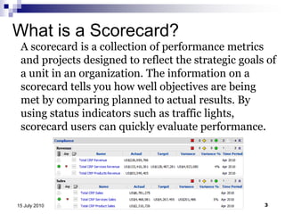 Cognos scorecard overview | PPTX | Technology & Computing