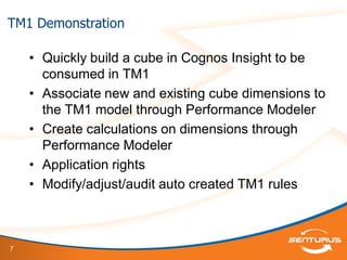 Cognos TM1 v10 1 Performance Modeler Deep Dive | PPT