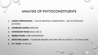 Pharmacognosy ppt terpenoid menthol drug | PDF